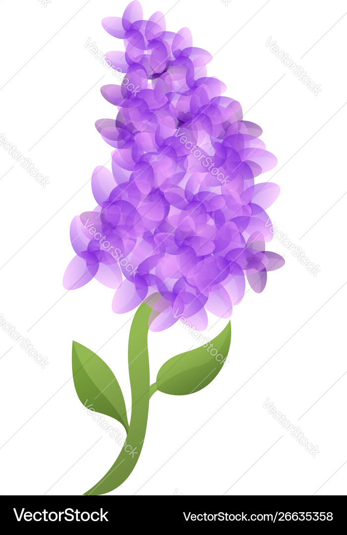 Decoration lilac icon cartoon style Royalty Free Vector