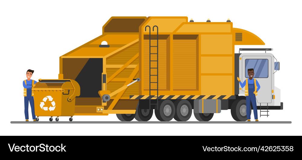 Garbage Truck Collection Royalty Free Vector Image