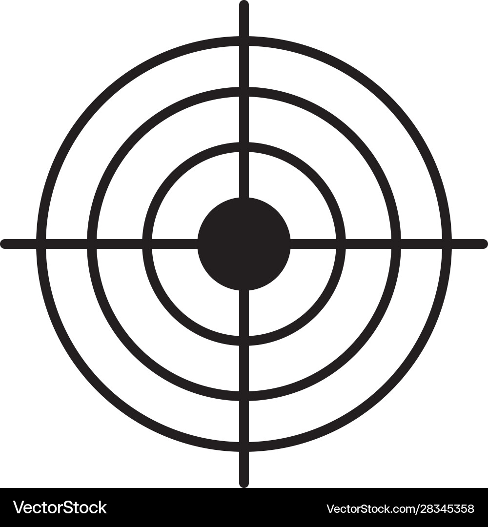 Gun target linear icon Royalty Free Vector Image