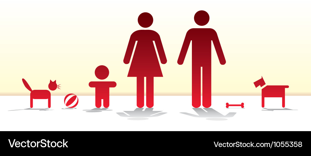 Happy growing family Royalty Free Vector Image