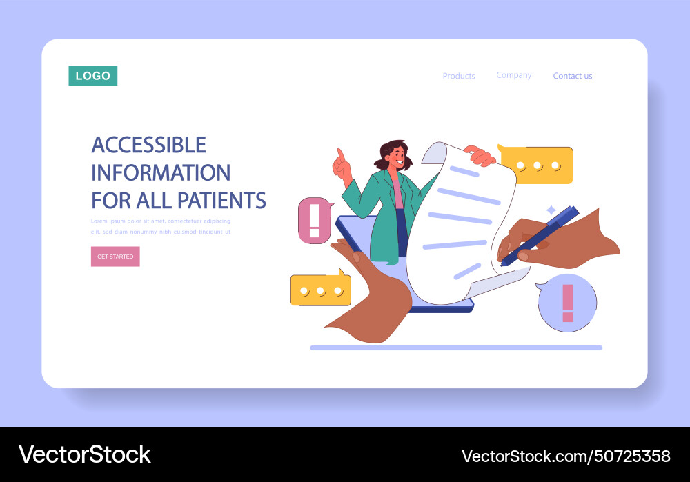 Humanizing healthcare accessible information Vector Image