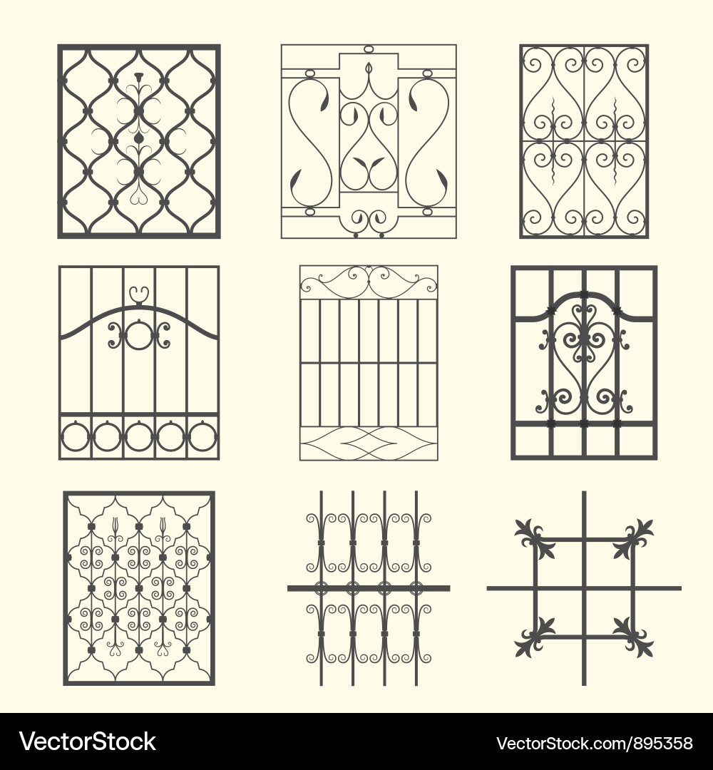 Iron window grills Royalty Free Vector Image - VectorStock