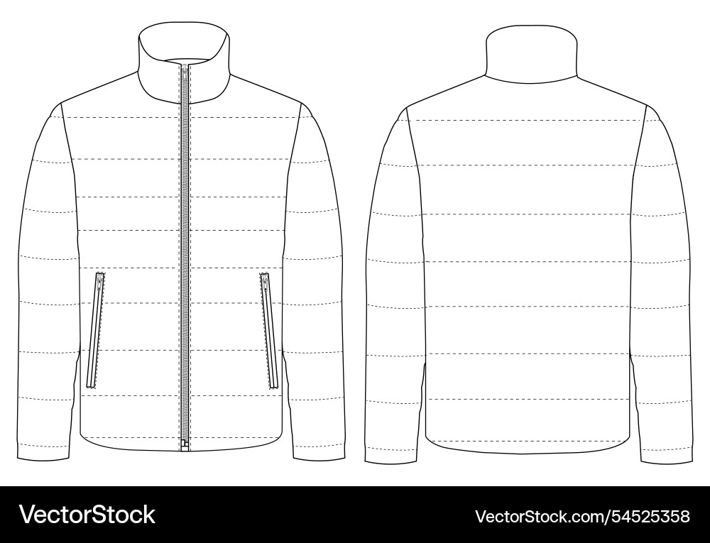 Mountain quilted jacket fashion Royalty Free Vector Image