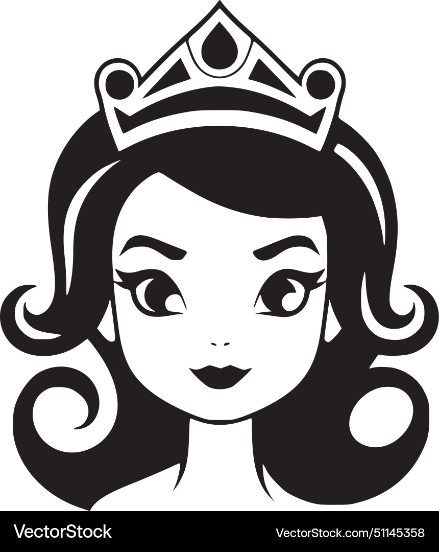 Princess - minimalist and flat logo Royalty Free Vector