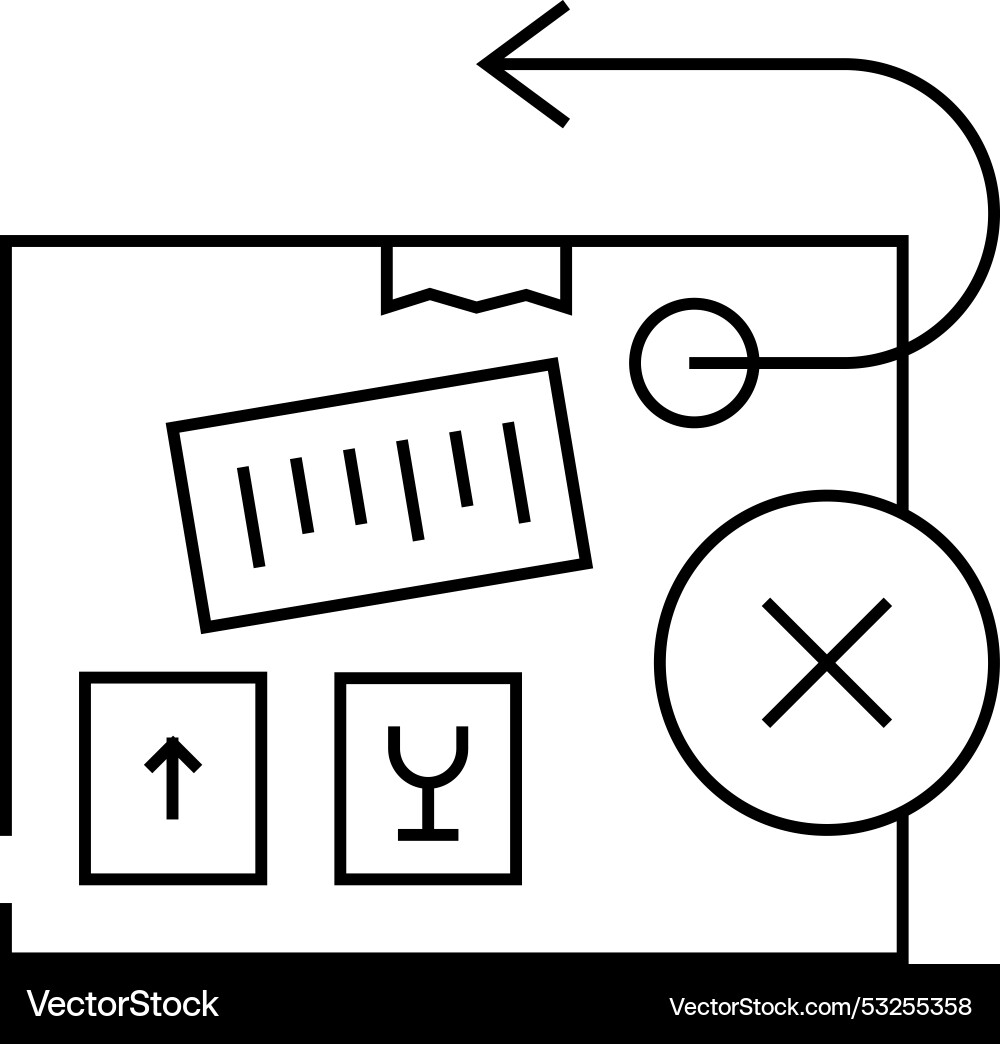 Return of cargo line icon Royalty Free Vector Image