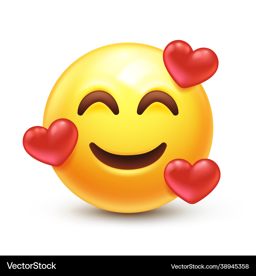 Smiling Heart Eyes Emoji Royalty Free Vector Image