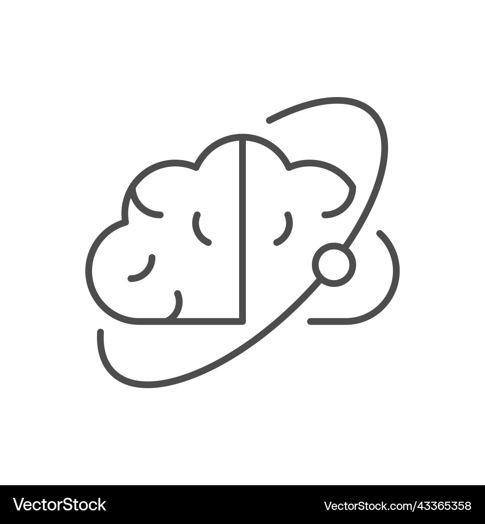 Thinking process line outline icon Royalty Free Vector Image
