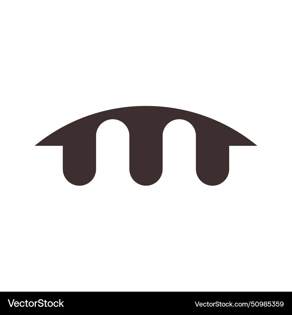 Bridge logo letter m icon symbol Royalty Free Vector Image