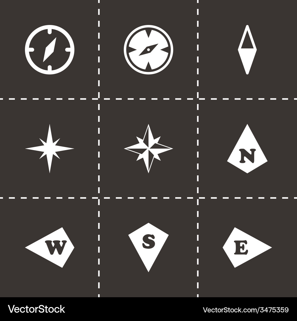 Compass icon set Royalty Free Vector Image - VectorStock