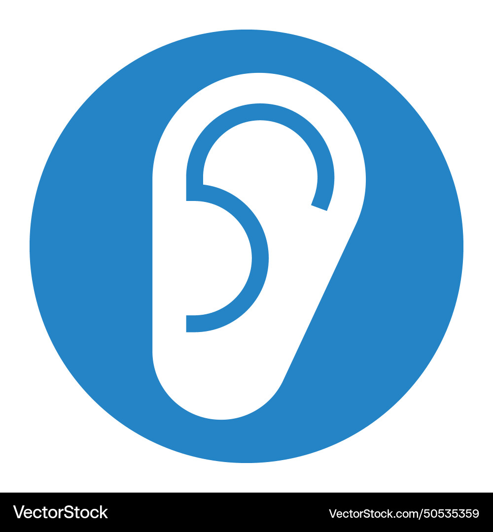 Ear sign hearing symbol Royalty Free Vector Image