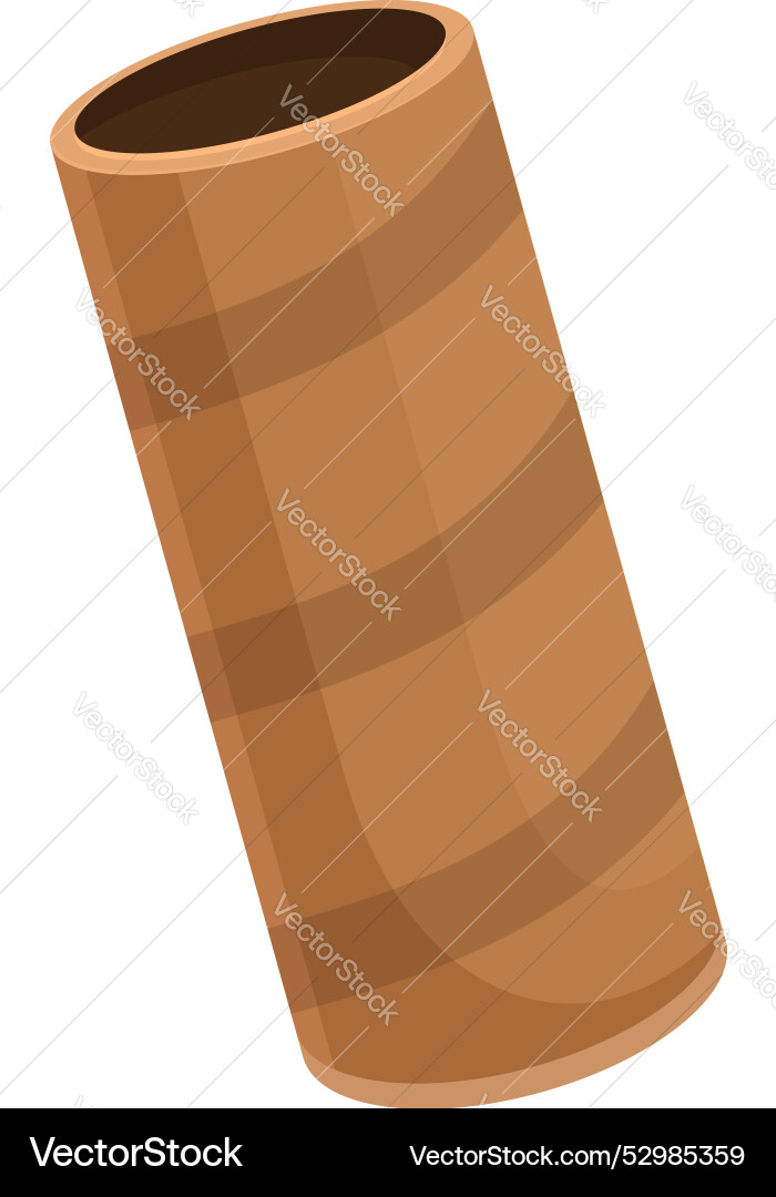 Empty cardboard cylinder tube lying diagonally Vector Image