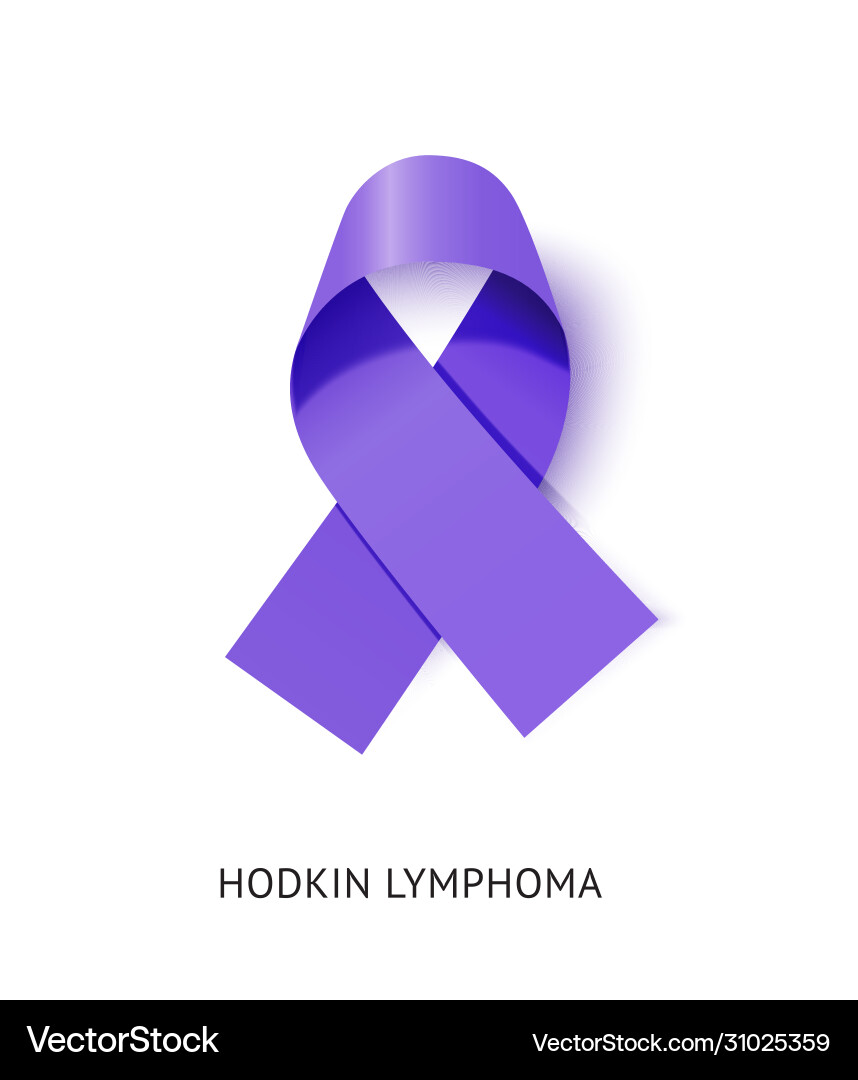 Hodgkin lymphoma awareness ribbon realistic Vector Image Hodgkin lymphoma awareness ribbon realistic Vector Image