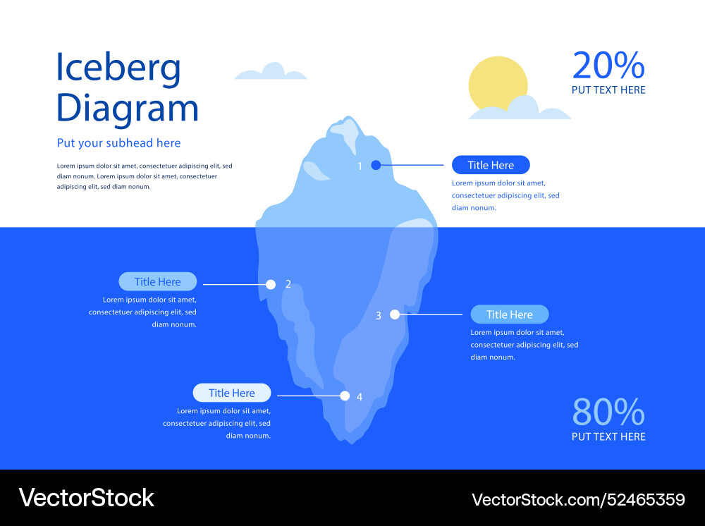 Iceberg infographic with data Royalty Free Vector Image