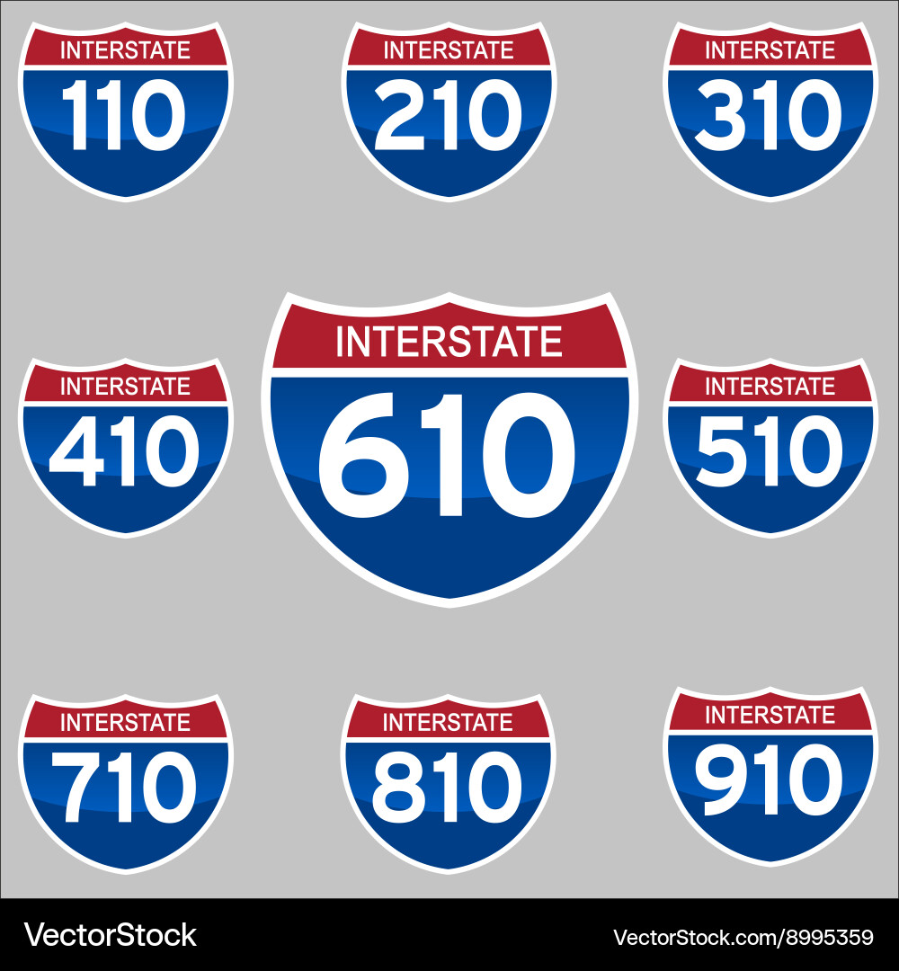 Interstate signs 110-910 Royalty Free Vector Image