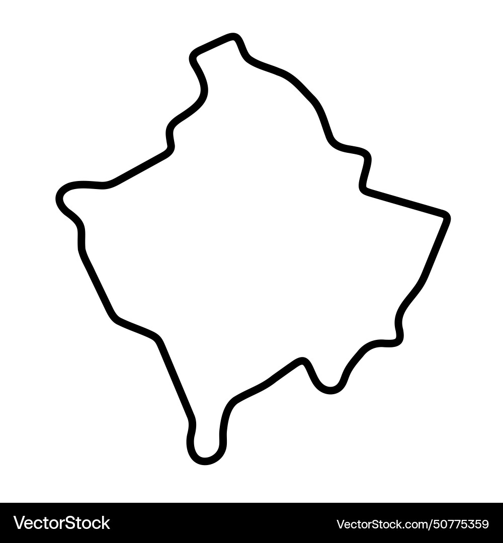 Kosovo Simplified Outline Map Royalty Free Vector Image