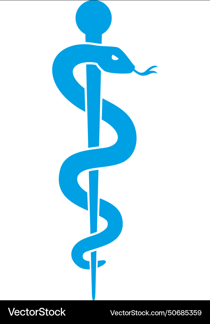 Medical symbol - caduceus snake with stick Vector Image Medical symbol - caduceus snake with stick Vector Image