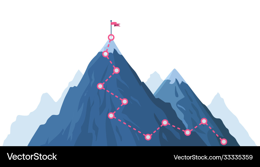 Mountain progression path climbing progress route Vector Image