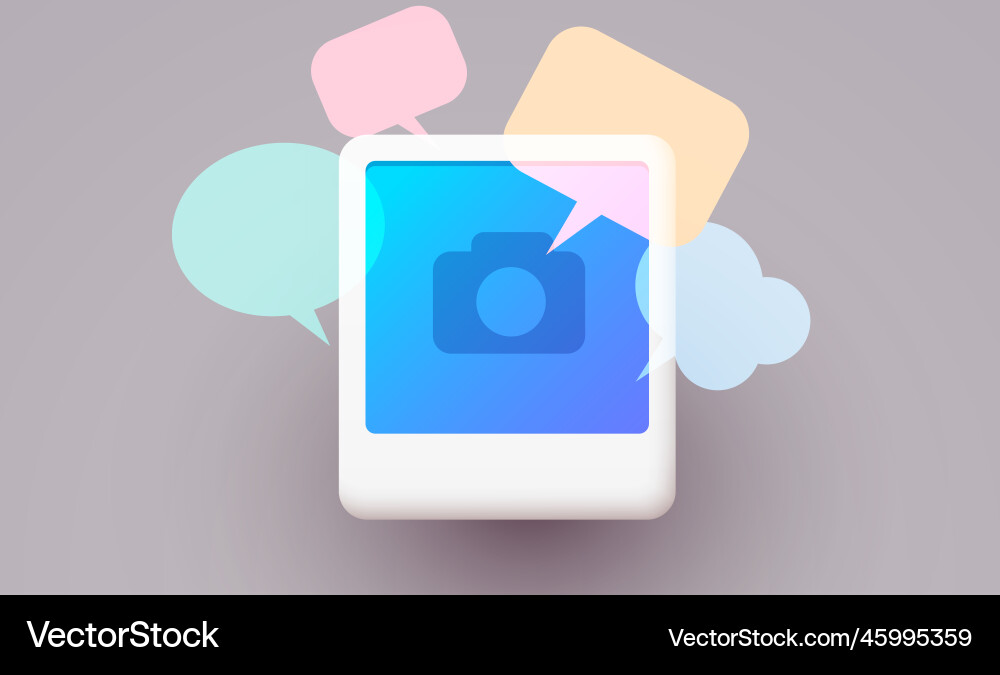 Social media photo frame with chat bubbles Vector Image