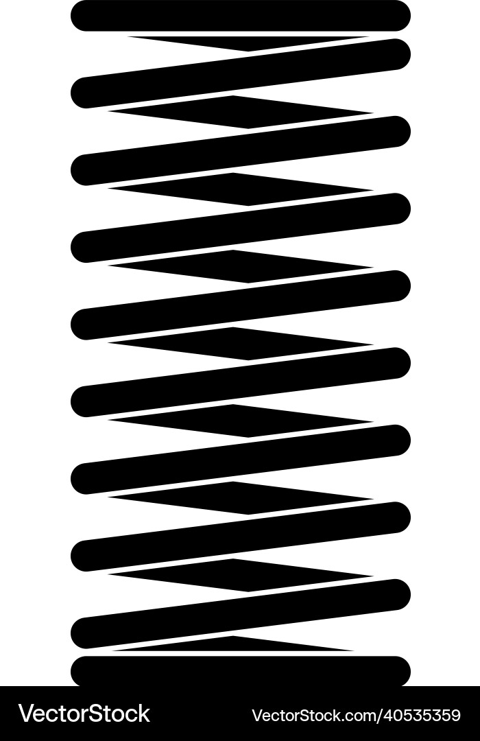 Steel spring icon black line cable roll Royalty Free Vector