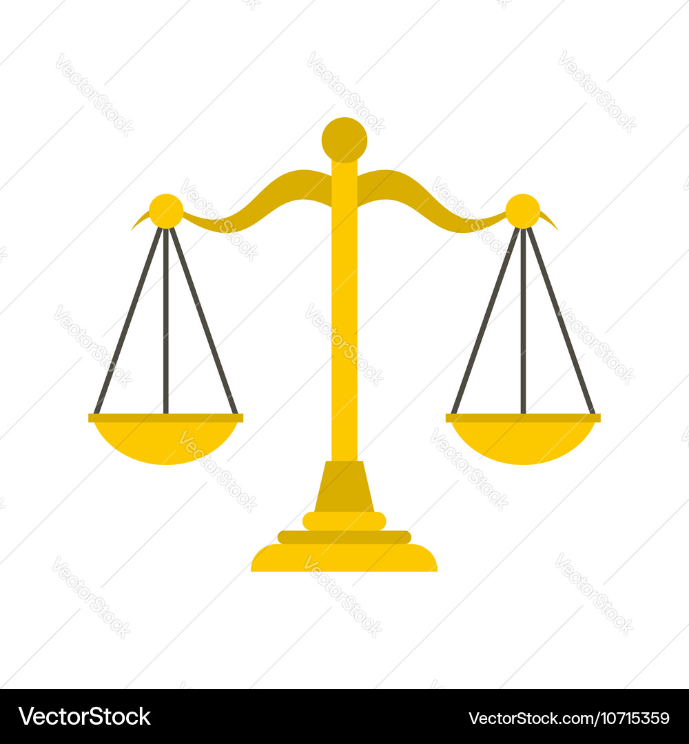 Themis libra icon flat style Royalty Free Vector Image
