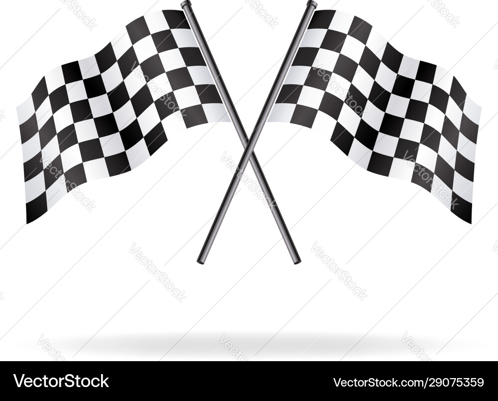 Twin Chequered Racing Flags Royalty Free Vector Image