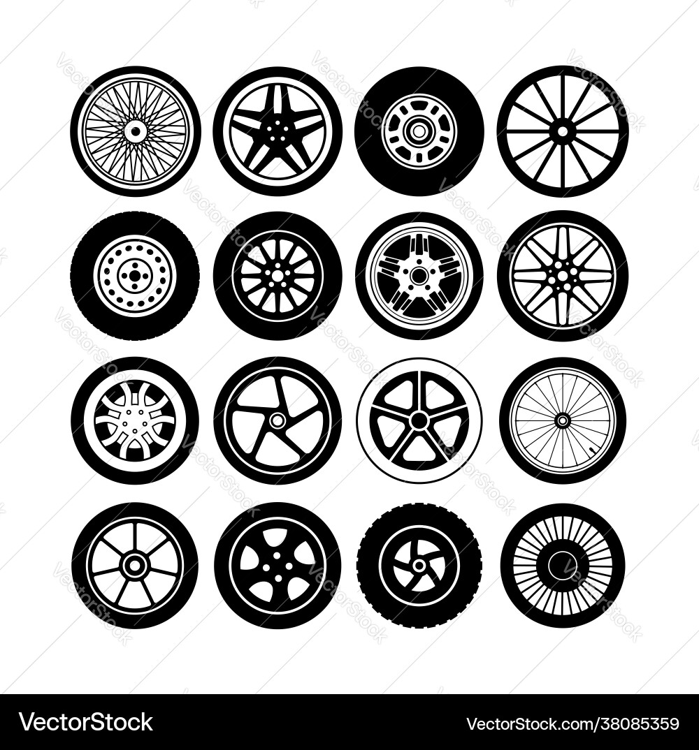 Wheel tire symbol Royalty Free Vector Image - VectorStock