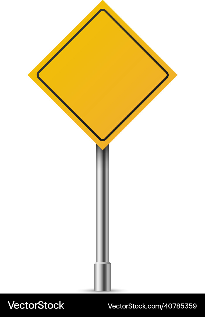 Yellow Diamond Warning Sign Royalty Free Vector Image
