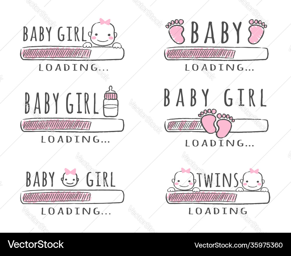 Baby Loading Progress Bar Royalty Free Vector Image