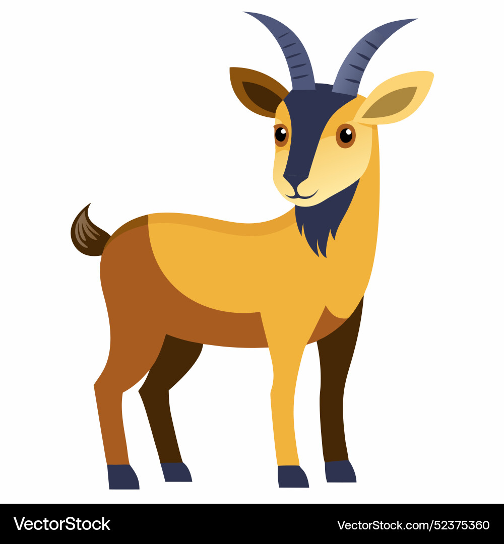 Chamois goat stands kawaii Royalty Free Vector Image