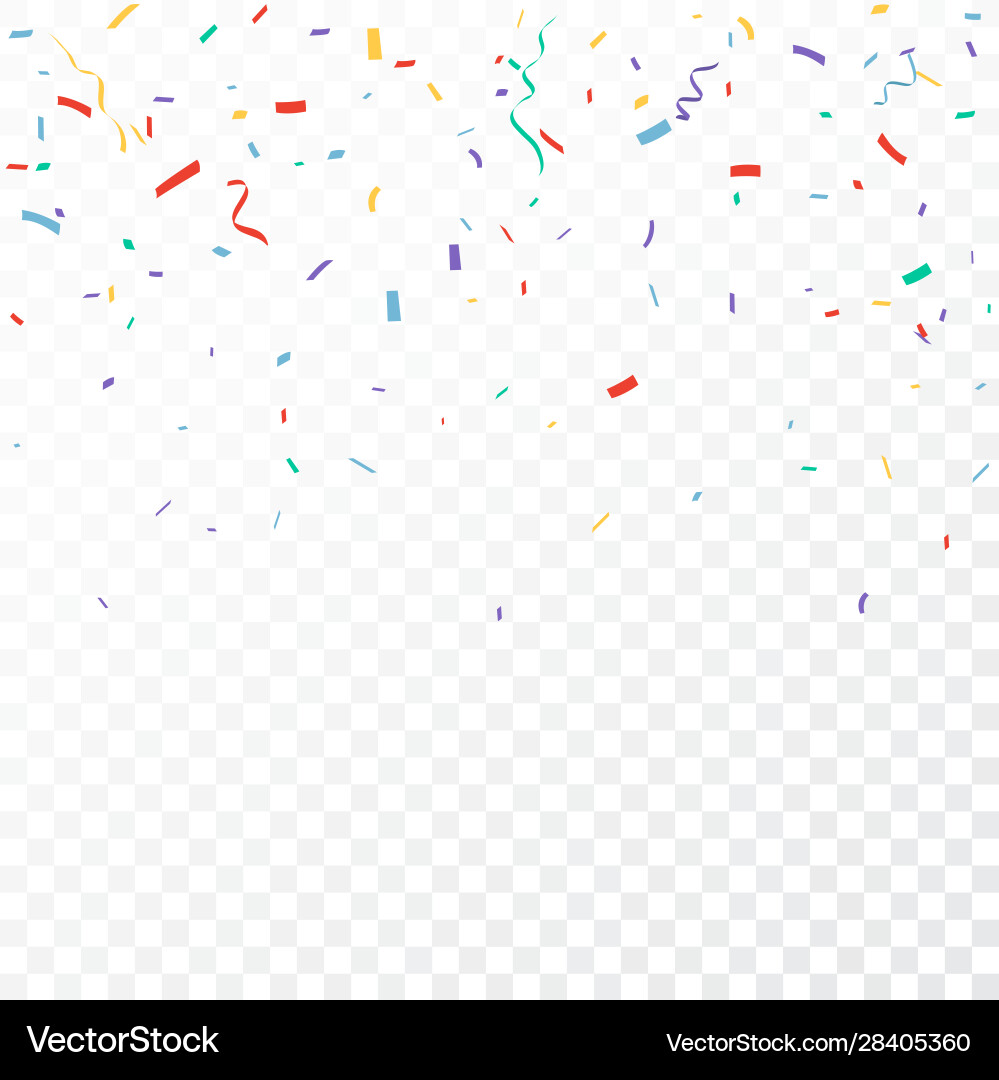 Colorful confetti on transparent background Vector Image