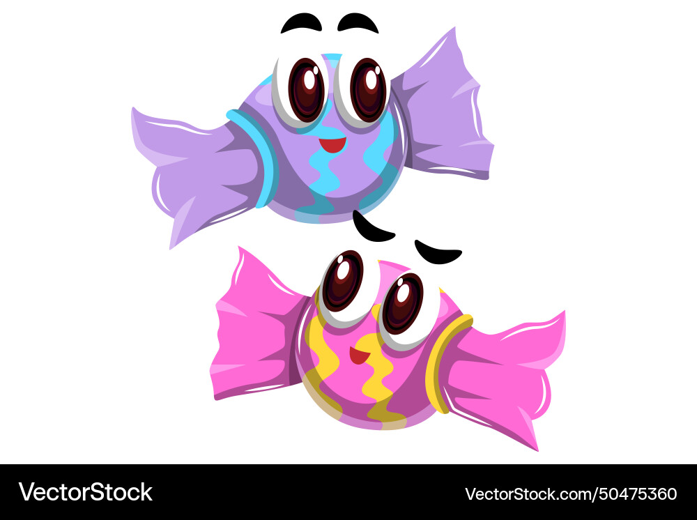 Cute candy character design Royalty Free Vector Image