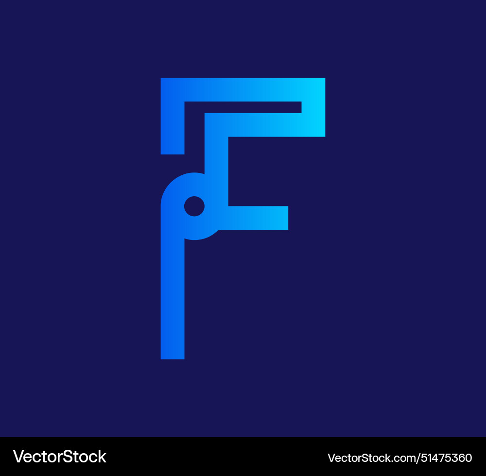 F letter tech logo Royalty Free Vector Image - VectorStock