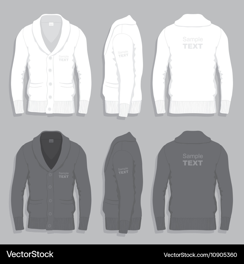 Men cardigan design template Royalty Free Vector Image