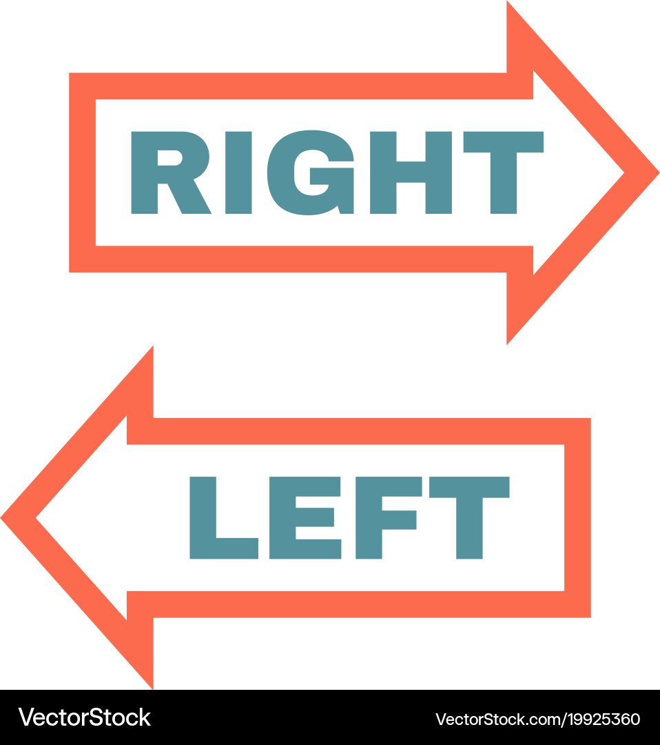 Pfeil mit Text rechts und links Lizenzfreies Vektorbild