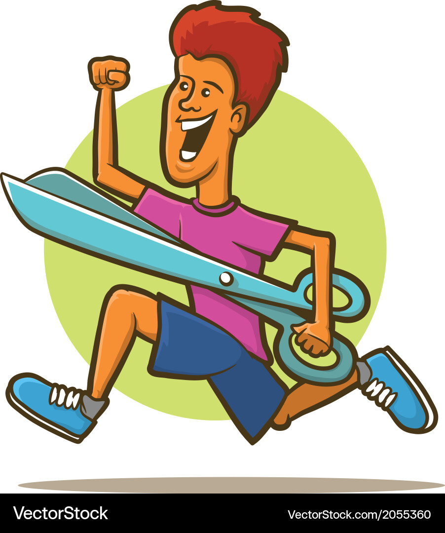 Run with scissors Royalty Free Vector Image - VectorStock