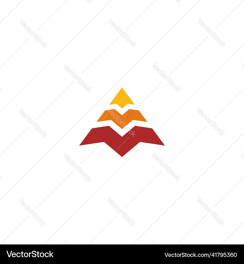 Triangle shape colored arrow logo Royalty Free Vector Image