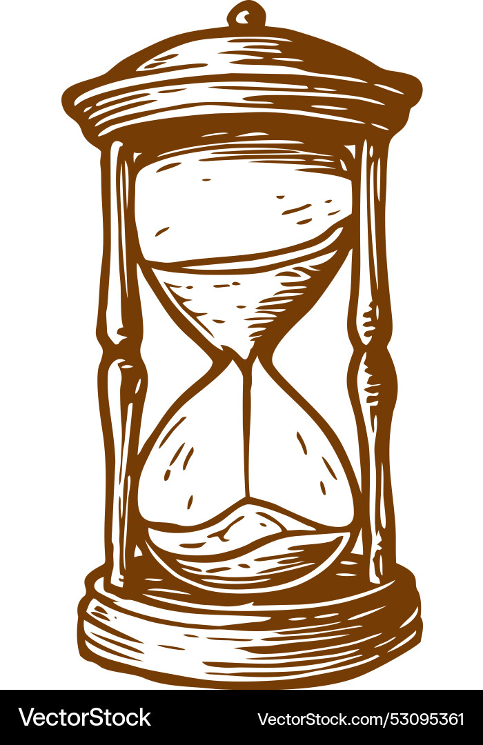 Classic hand drawing sand watch Royalty Free Vector Image