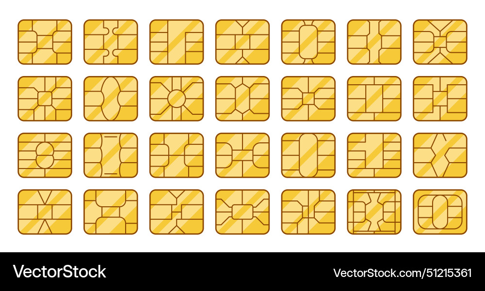 Collection of different sim card designs Vector Image