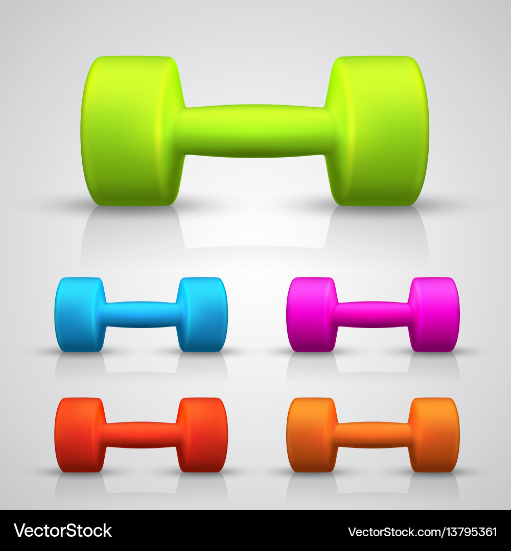 Colorful Dumbbells Set Royalty Free Vector Image