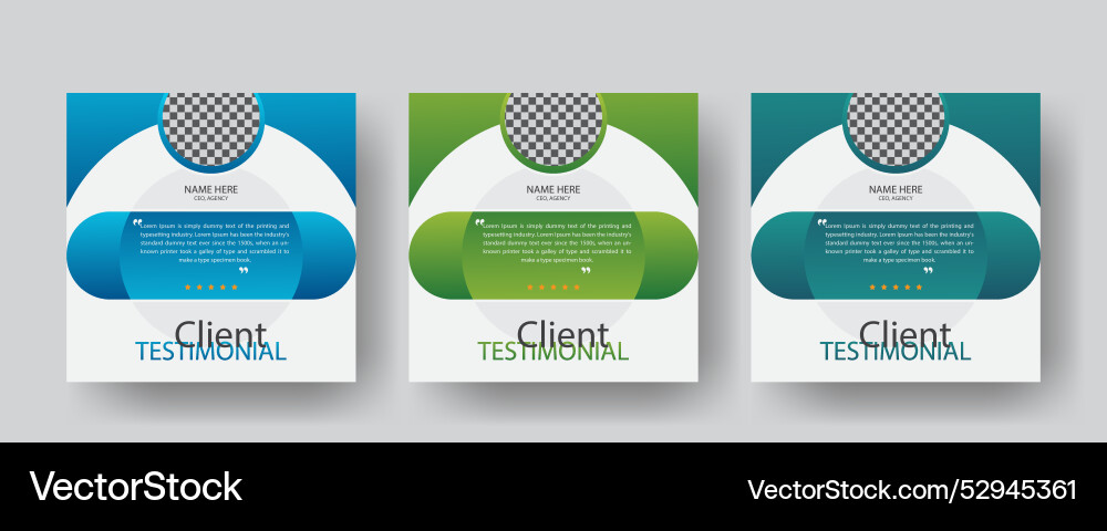Creative modern designs for client testimonial Vector Image