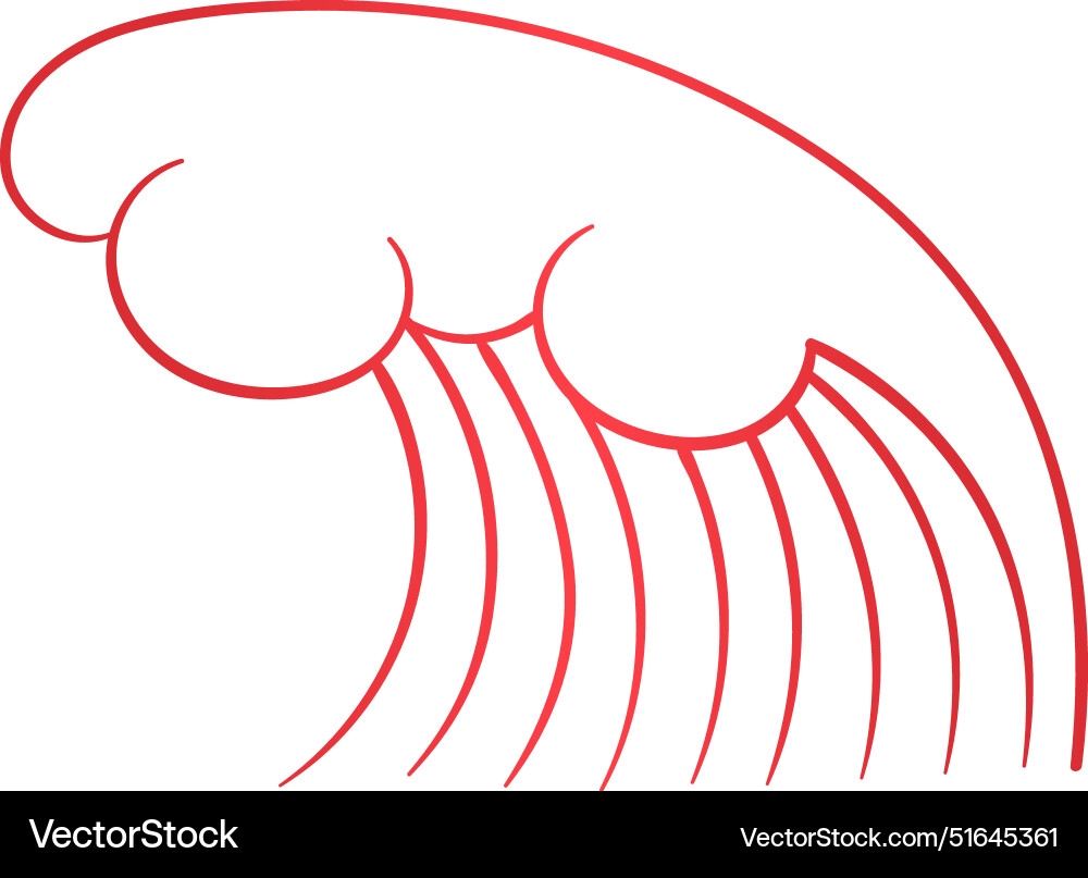 Curved red abstract lines forming symmetrical wavy