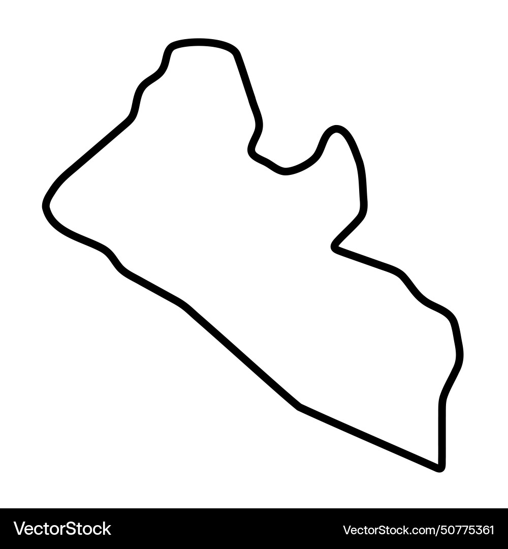 Liberia simplified outline map Royalty Free Vector Image