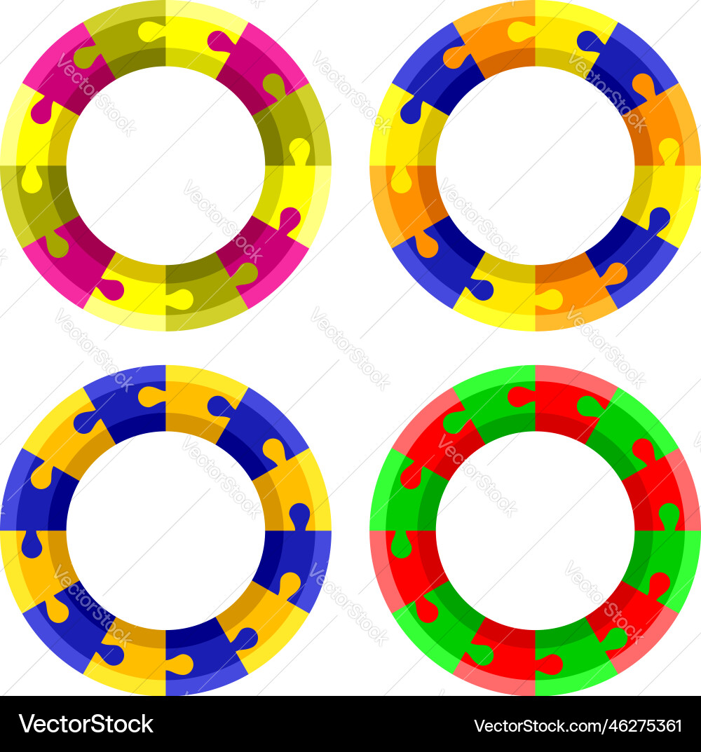 Puzzle circle Royalty Free Vector Image - VectorStock