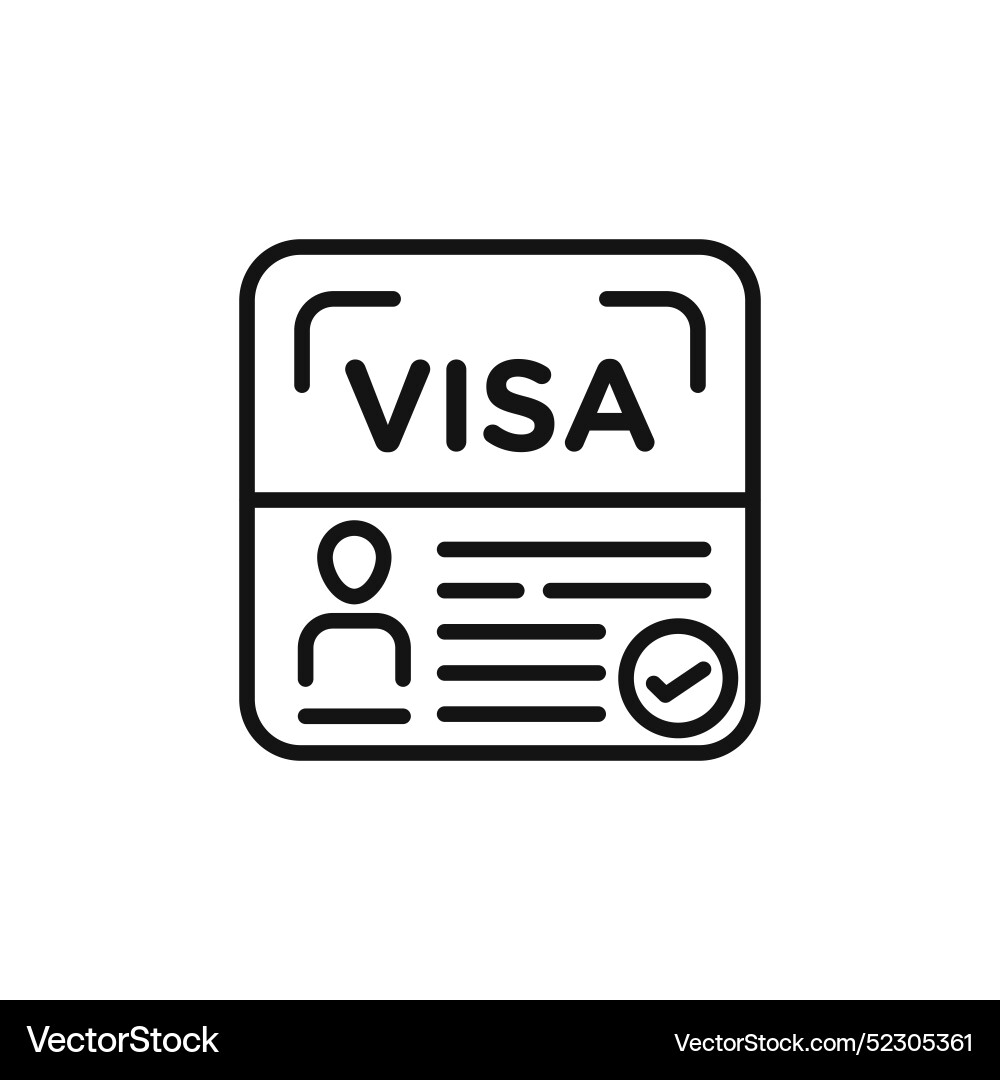 Start up visa icon outline collection in black Vector Image