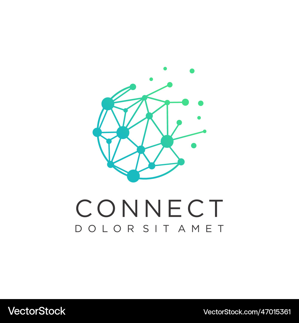 Technology connection logo Royalty Free Vector Image