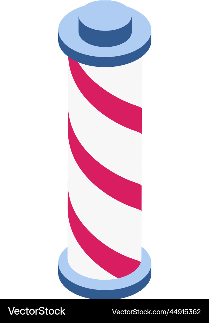 Barbershop swirl realistic composition Royalty Free Vector