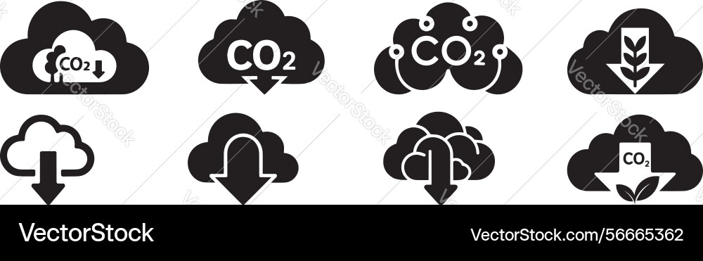 Carbon footprint reduction various co2 absorption Vector Image