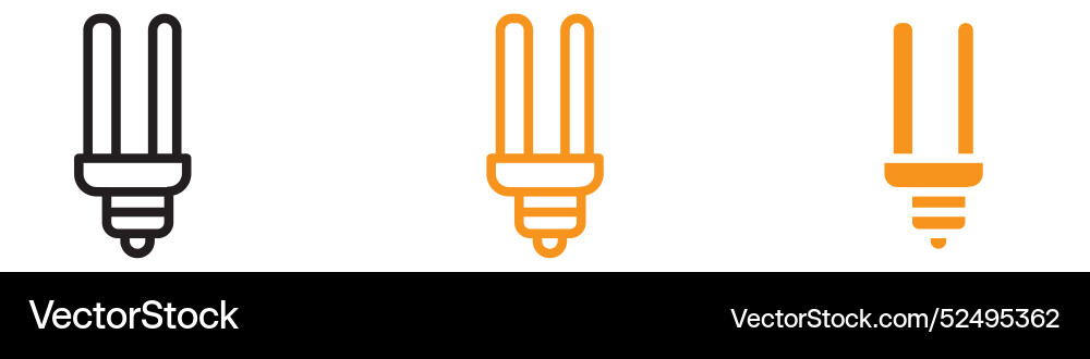 Energy efficiency light bulb icon set Royalty Free Vector