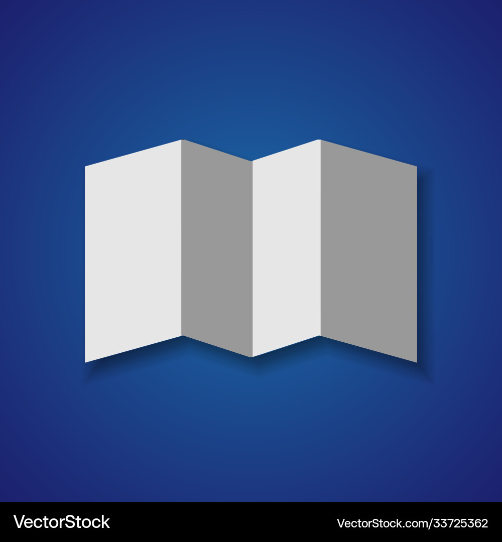 Folded city map 3d isolated on blue background Vector Image