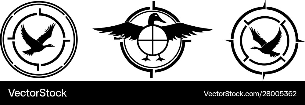 Hunting club logo with duck and target – Royalty-Free Vector | VectorStock